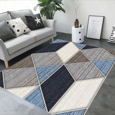 China 3D Printed Flower Geometric Crystal Velvet Floor Carpet 40x60cm Custom Size for Living Room Bedroom for sale