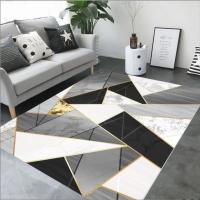 China 3D Printed Flower Geometric Crystal Velvet Floor Carpet 40x60cm Custom Size for Living Room Bedroom for sale