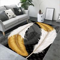 China 160*250cm Rectangle Living Room Floor Carpets By 3D Printed Feather Pattern for sale