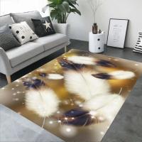 China 160*250cm Rectangle Living Room Floor Carpets By 3D Printed Feather Pattern for sale