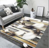 China 160*250cm Rectangle Living Room Floor Carpets By 3D Printed Feather Pattern for sale