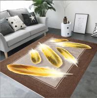 China 160*250cm Rectangle Living Room Floor Carpets By 3D Printed Feather Pattern for sale