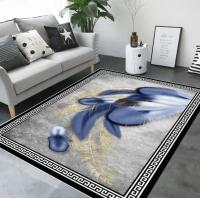 China 3D Printed Feather Abstract Polyester Fiber Carpet 40x60cm for Living Room Bedroom for sale