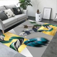 China 3D Printed Feather Abstract Polyester Fiber Carpet 40x60cm for Living Room Bedroom for sale