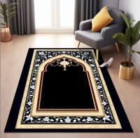 China Arabic Printed Worship Mat Rectangle 70x110cm Polyester Fiber Prayer Rug for sale