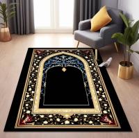 China Arabic Printed Worship Mat Rectangle 70x110cm Polyester Fiber Prayer Rug for sale