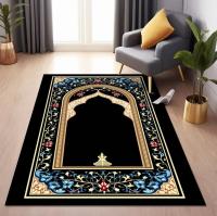 China Rectangle Arabic Printed Worship Mat Prayer Floor Carpet Rug 80x120cm Polyester for sale