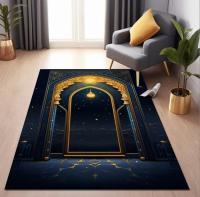 China Rectangle Arabic Printed Worship Mat Prayer Floor Carpet Rug 80x120cm Polyester for sale