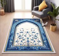 China Rectangle Arabic Printed Worship Mat Prayer Floor Carpet Rug 80x120cm Polyester for sale