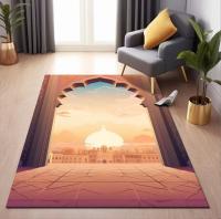 China National Style Prayer Floor Carpet Rug 70x110cm Machine Washable Polyester Worship Mat for sale