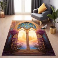 China Arabic Printed Worship Mat Prayer Carpet Polyester Fiber 70x110cm Machine Washable for sale