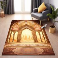 China Arabic Printed Worship Mat Prayer Carpet Polyester Fiber 70x110cm Machine Washable for sale