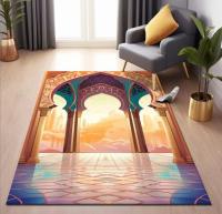 China National Special Arabic Printed Worship Mat Prayer Floor Carpet 70x110cm Polyester Fiber for sale