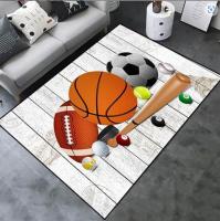 China Polyester Fiber Football Basketball Pattern Carpet 40x60cm Living Room Bedroom Floor Mat for sale