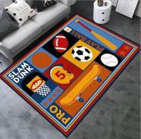 China Polyester Fiber Football Basketball Pattern Carpet 40x60cm Living Room Bedroom Floor Mat for sale