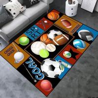 China Polyester Fiber Football Basketball Pattern Carpet 40x60cm Living Room Bedroom Floor Mat for sale