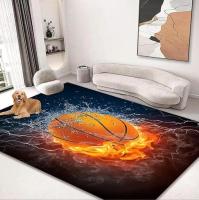 China Polyester Fiber Bowling and Rugby Pattern Carpet 40x60cm Living Room Floor Mat for sale