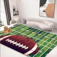 China Polyester Fiber Bowling and Rugby Pattern Carpet 40x60cm Living Room Floor Mat for sale
