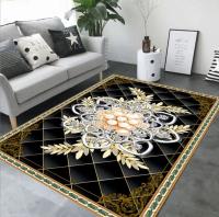 China European Style 3D Printed Flower Pattern Crystal Velvet Carpet 40x60cm for Living Room Sofa Bedroom for sale