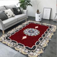 China European Style 3D Printed Flower Pattern Crystal Velvet Carpet 40x60cm for Living Room Sofa Bedroom for sale