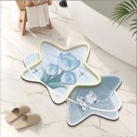 China Bathroom Waterproof Carpet Creative Tulip Series Pattern Carpets for sale