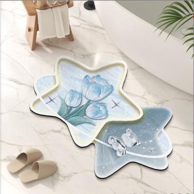 China Bathroom Waterproof Carpet Creative Tulip Series Pattern Carpets for sale