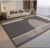 China Light Luxury High Density Ring Velvet Pattern Carpet 40x60cm Polyester Fiber Living Room Floor Mat for sale