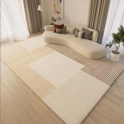 China Japanese Wabi-Sabi Stripes Crystal Velvet Carpet 40x60cm Living Room Floor Mat Machine Washable for sale