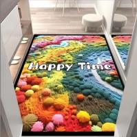 China 3D Creative Happy Time Pattern Carpets For Entrance Door, Sofa And Bedroom for sale