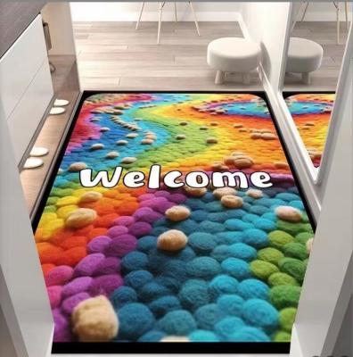 China Custom Imitation Cashmere 3D Cat Pattern Carpet 40x60cm for Living Room Bedroom Entrance for sale