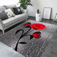 China 3D Printed Rose Tulip Carpet 40x60cm Polyester Living Room Floor Mat for sale