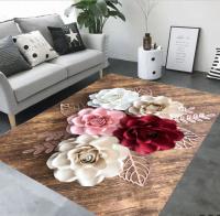 China 3D Printed Rose Tulip Carpet 40x60cm Polyester Living Room Floor Mat for sale
