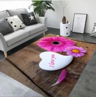 China 3D Printed Rose Tulip Carpet 40x60cm Polyester Living Room Floor Mat for sale