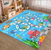 China Cartoon Track Traffic Map Carpet 60x80cm Polyester Fiber Kids Playroom Rug for sale
