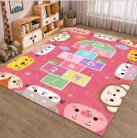 China Cartoon Number Grid Polyester Fiber Carpet 120x160cm for Living Room Children Playroom for sale