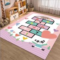 China Cartoon Number Grid Polyester Fiber Carpet 120x160cm for Living Room Children Playroom for sale