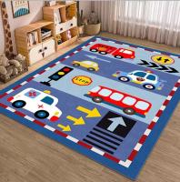 China Cartoon Number Grid Polyester Fiber Carpet 120x160cm for Living Room Children Playroom for sale