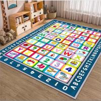 China Children Playroom Rug Cartoon Car Traffic Rail Polyester Carpet 60x80cm Living Room Floor Mat for sale