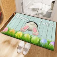 China Polyester Fiber Cartoon Rabbit Carpet 40x60cm Children Playroom Rug Machine Washable for sale