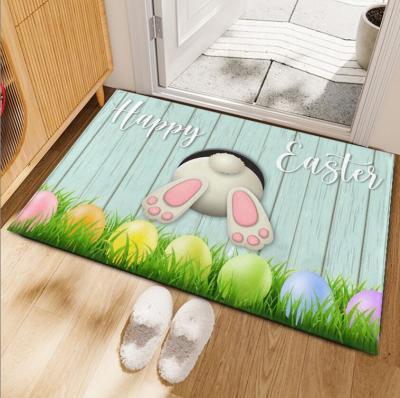 China Polyester Fiber Cartoon Rabbit Carpet 40x60cm Children Playroom Rug Machine Washable for sale