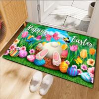 China Polyester Fiber Cartoon Rabbit Carpet 40x60cm Children Playroom Rug Machine Washable for sale