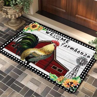 China American Style Cock Door Mat Entrance Floor Carpet Rug 40x60cm Polyester for sale
