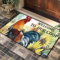 China American Style Cock Door Mat Entrance Floor Carpet Rug 40x60cm Polyester for sale