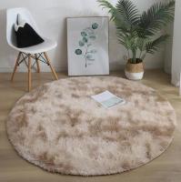 China Round Silk Wool Blend Knitted Carpet 80cm 120cm for Bedroom Living Room for sale