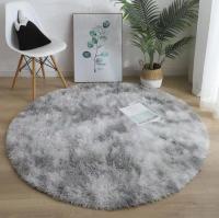 China Round Silk Wool Blend Knitted Carpet 80cm 120cm for Bedroom Living Room for sale