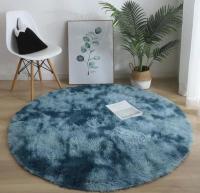 China Round Silk Wool Blend Knitted Carpet 80cm 120cm for Bedroom Living Room for sale
