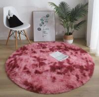 China Round Silk Wool Blend Knitted Carpet 80cm 120cm for Bedroom Living Room for sale