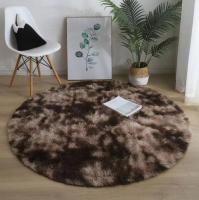China Round Silk Wool Blend Knitted Carpet 80cm 120cm for Bedroom Living Room for sale