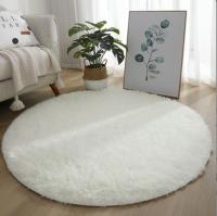 China Round Silk Wool Blend Knitted Carpet 80cm 120cm for Bedroom Living Room Floor Mat for sale