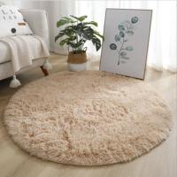 China Round Silk Wool Blend Knitted Carpet 80cm 120cm for Bedroom Living Room Floor Mat for sale